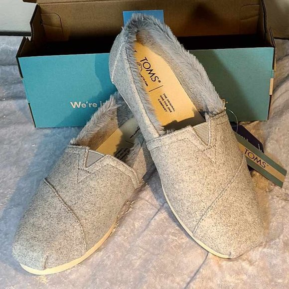 Toms | Shoes | Nwt Toms Alpargat Womens Frost Grey Two Tone Feltfaux ...